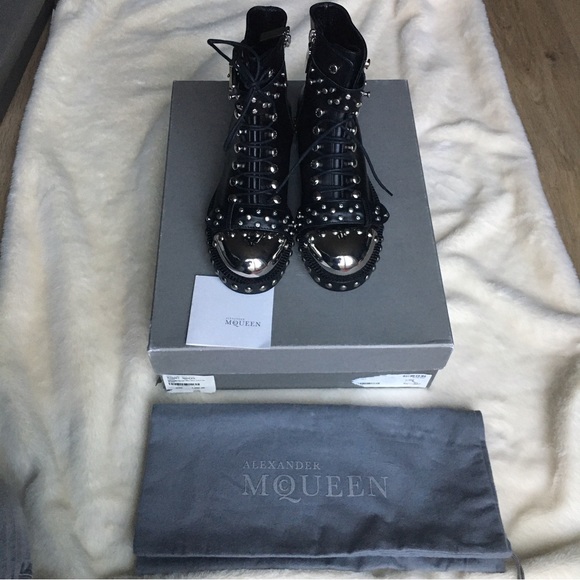 Alexander McQueen | Shoes | Nib Alexander Mcqueen Hobnail Metal Toe Cap ...